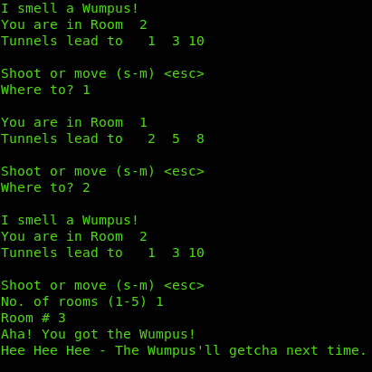 Hunt the Wumpus on CP/M