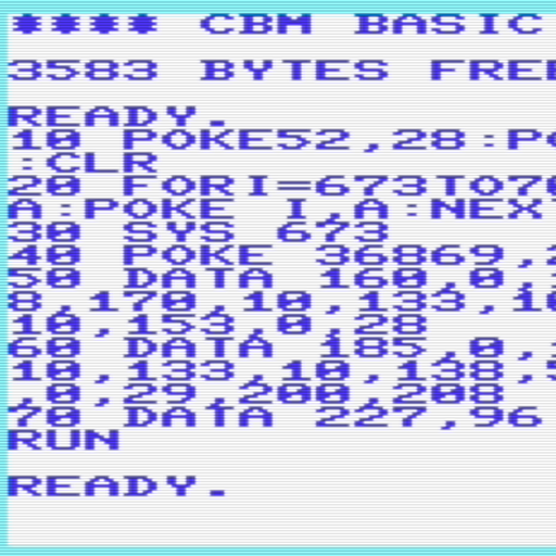 Double-Width C64 Style Font on the Commodore VIC-20