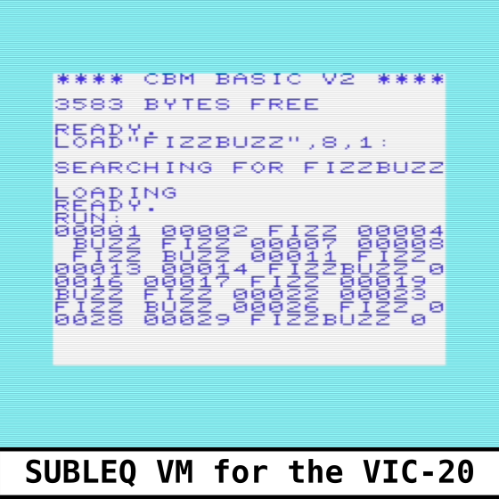 SUBLEQ on the Commodore VIC-20